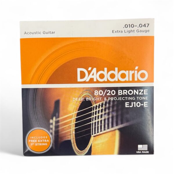 Cuerdas D’Addario EJ10-E 80/20 Bronze – Guitarra Acústica Extra Light ...